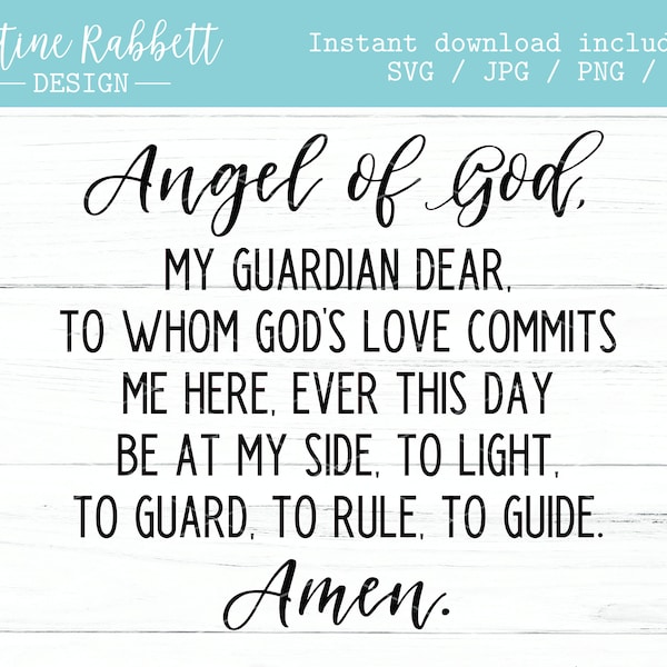 Guardian Angel Prayer Svg - Etsy