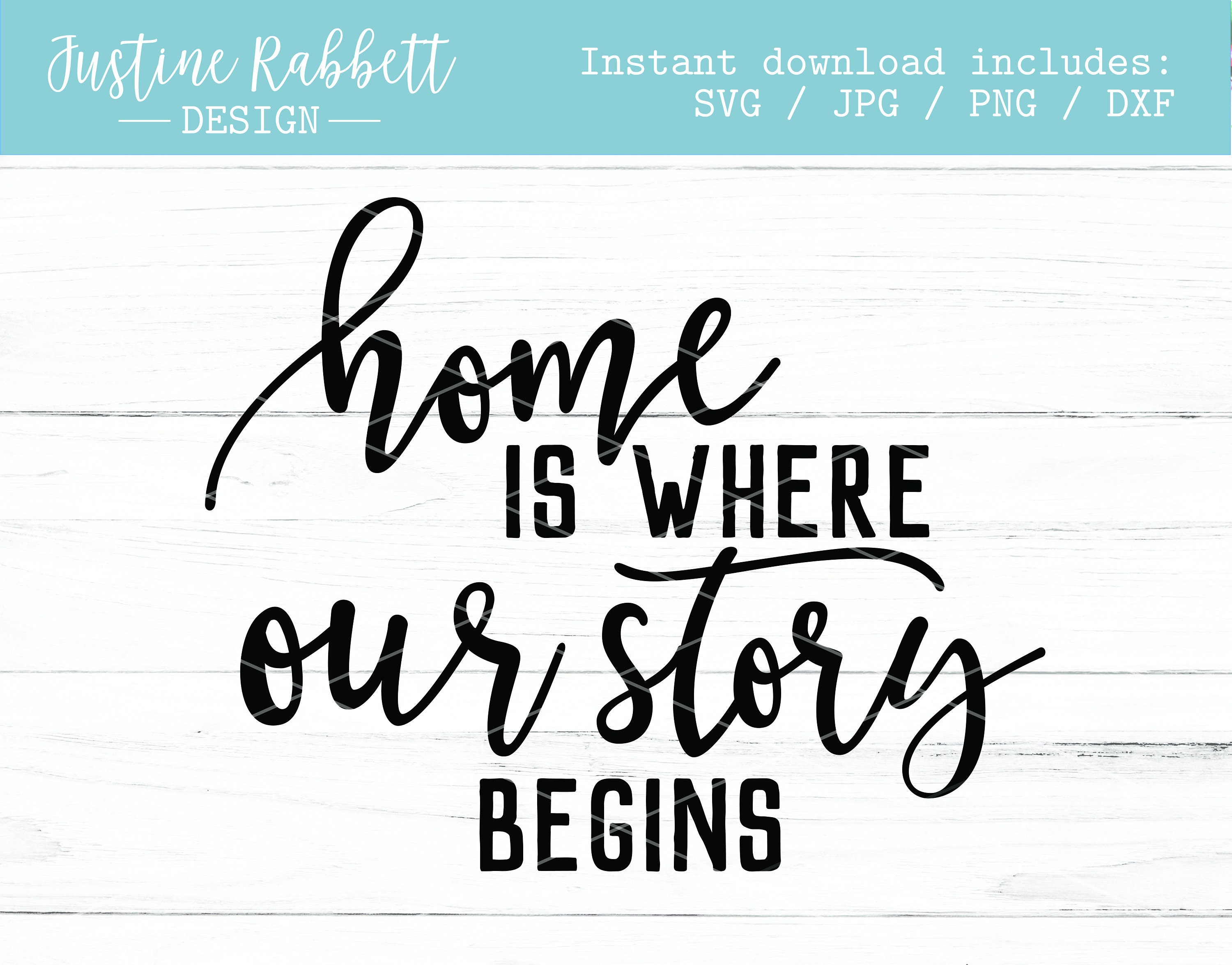 Home is Where Our Story Begins Chunky Script Font Wooden | Etsy
