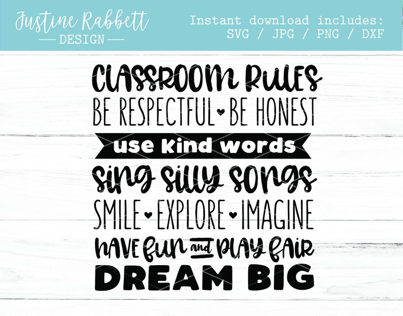 Classroom Rules Be Respectful Be Honest Use Kind Words - Etsy