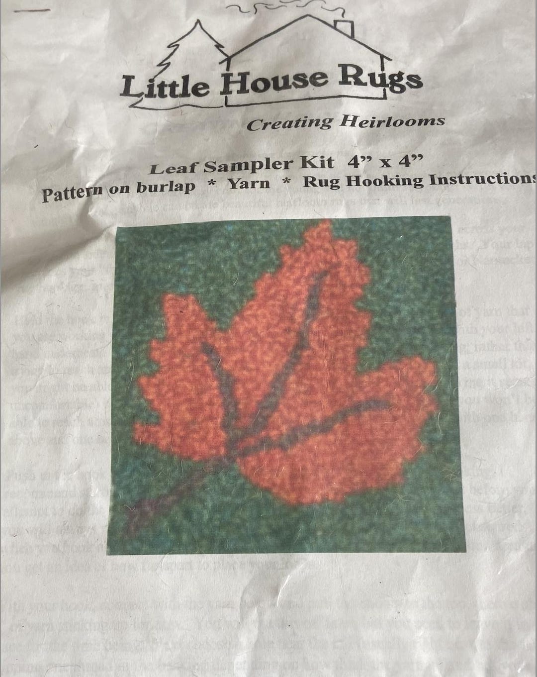 Leaf Sampler Rug Hooking Kit Includes Pattern, Yarn, Instructions Joan ...