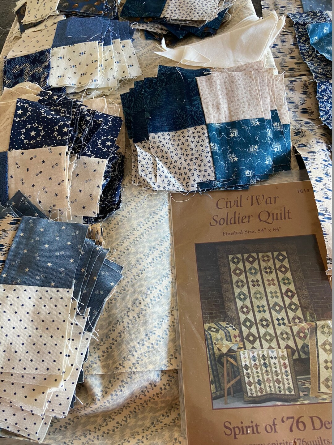 Civil War Soldier Quilt Kit Including Pieced Squares Backing - Etsy