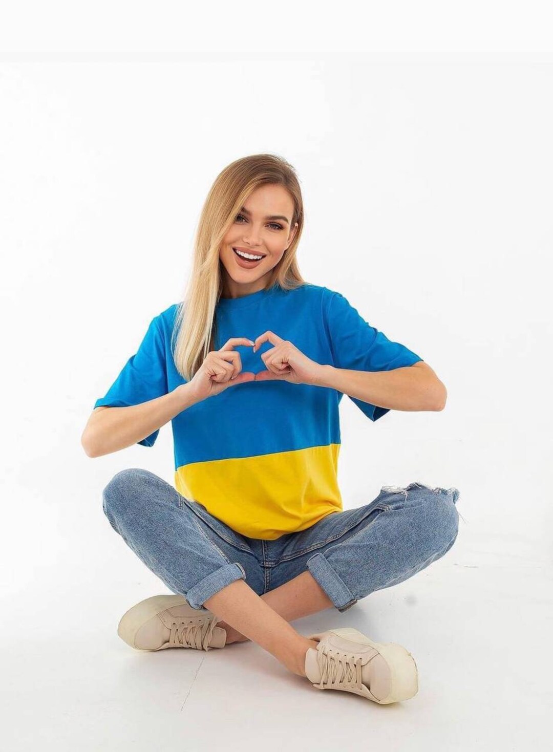 T-shirt Ukraine Ukrainian Flag Blue Yellow Teeshirt Ukrainian - Etsy