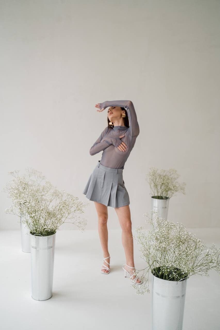 Mesh Turtleneck Fishnet Sheer Mesh Top Sheer Mesh Gray Top - Etsy