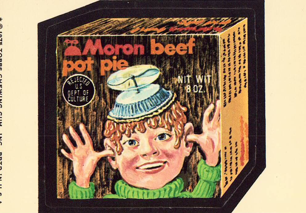 1975 Topps Wacky Packages Trading Cards / Stickers Moron Beef Pot Pie ...
