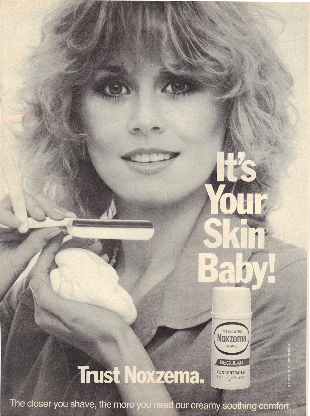 Vintage 1981 Print Ad for Noxzema Shaving Cream Wall Art - Etsy