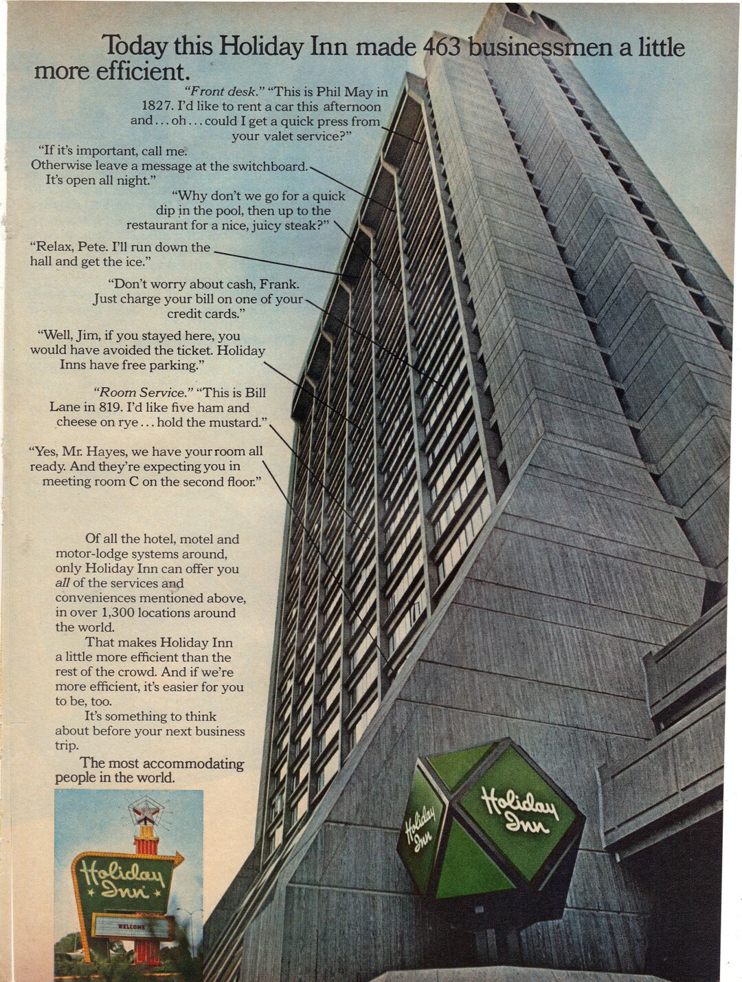 Vintage 1971 Print Ad for Holiday Inn Hotels - Etsy