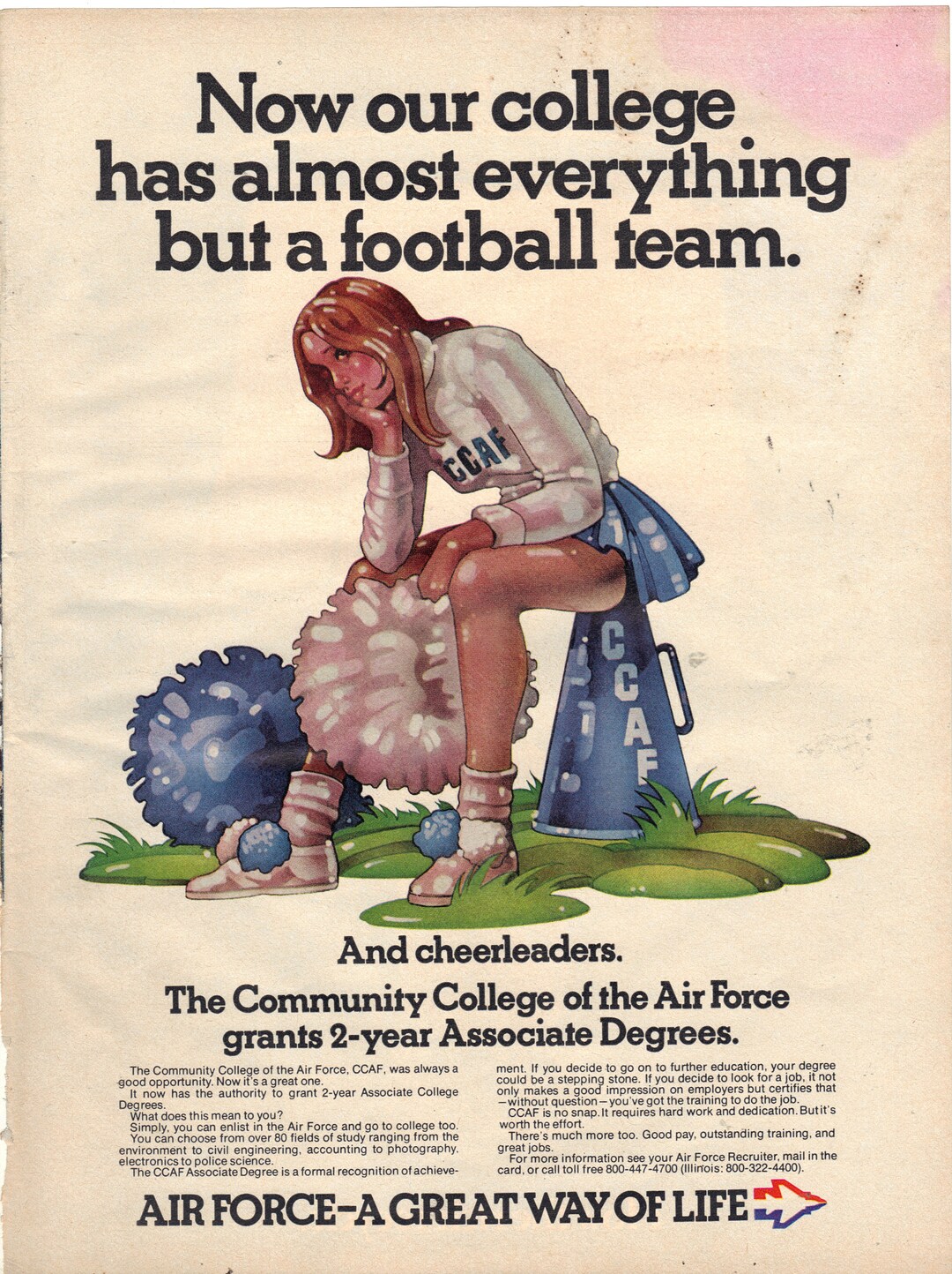 Vintage 1977 Print Ad for Air Force Recruitment and Royal Crown - Etsy