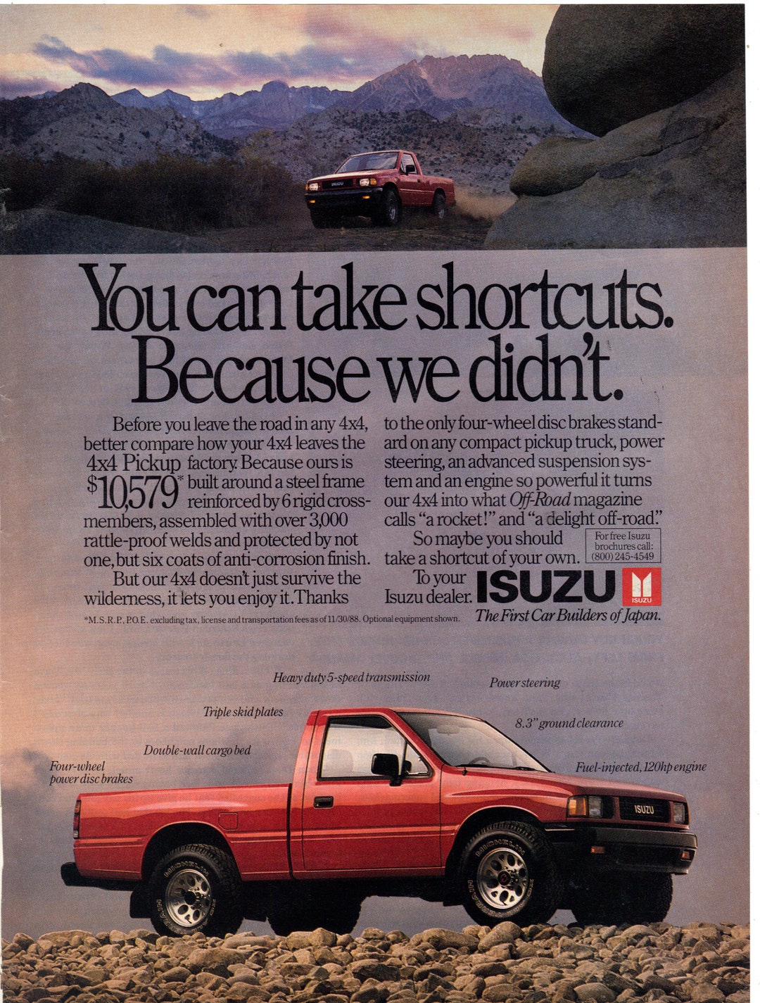 Vintage 1989 Print Ad for Isuzu 4x4 Trucks - Etsy