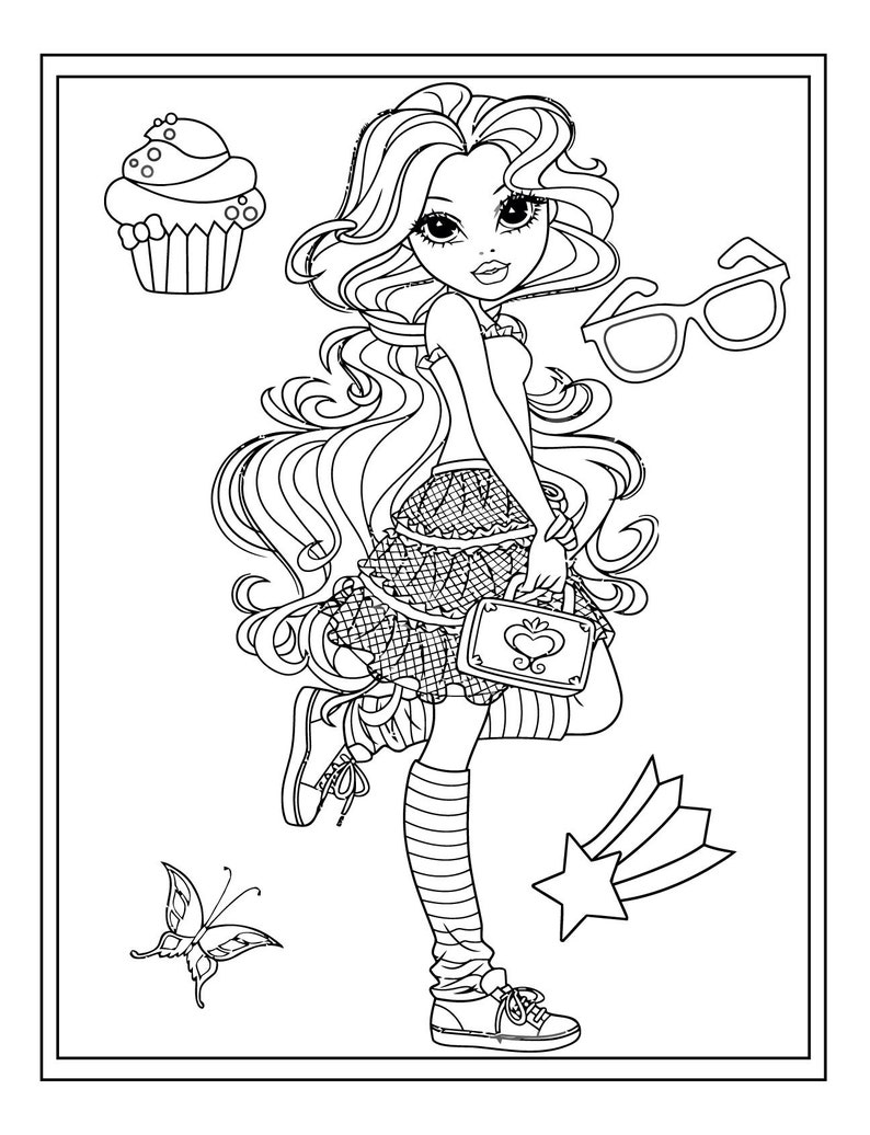25 Printable Fashion Girl Pages for Children | Etsy