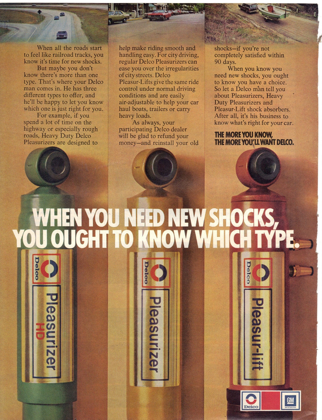 Vintage 1972 Print Ad für Delco Pleasur-Lift Shocks - Etsy Österreich