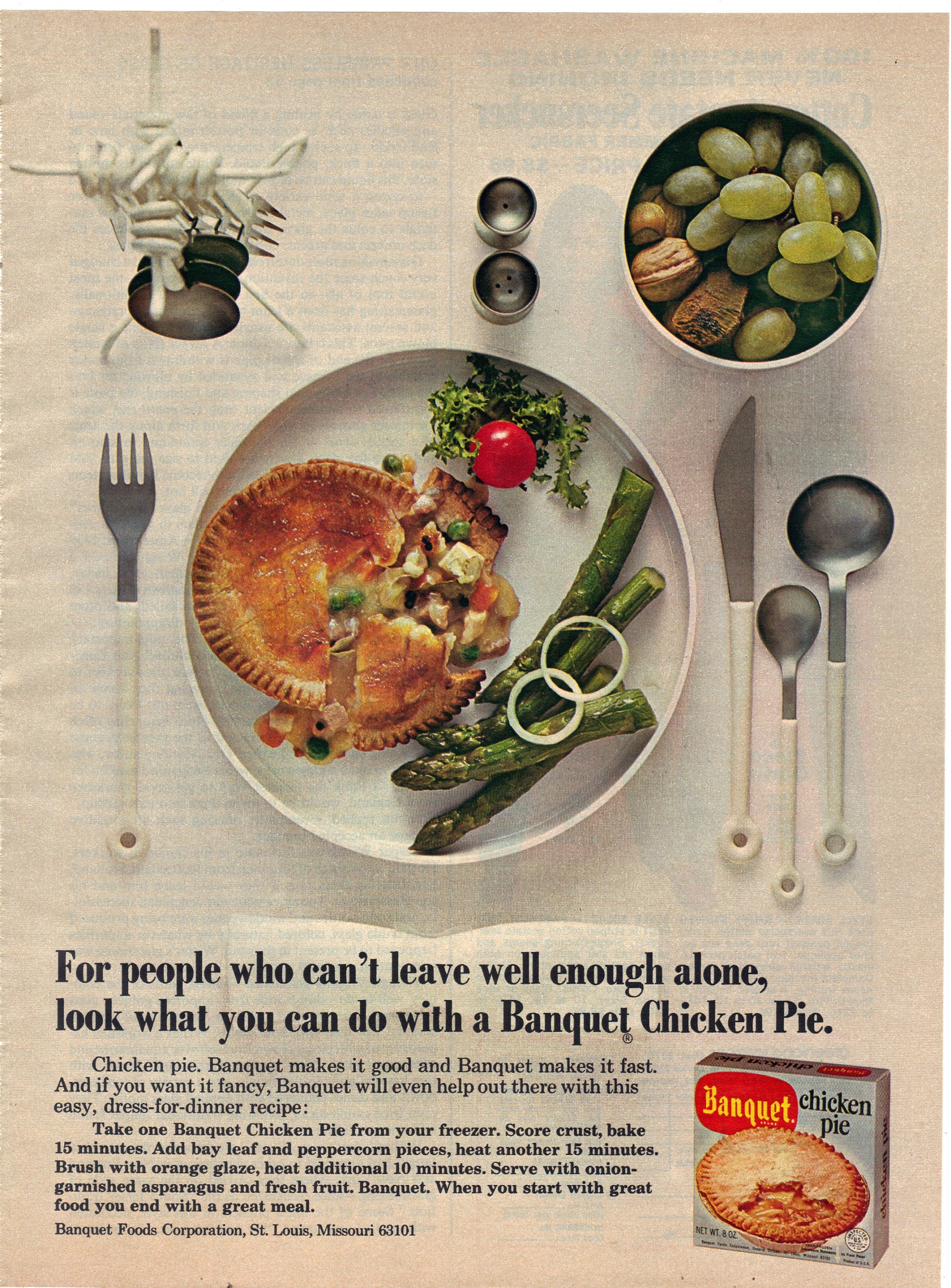 Vintage 1973 Banquet Chicken Pot Pie Print Ad - Etsy