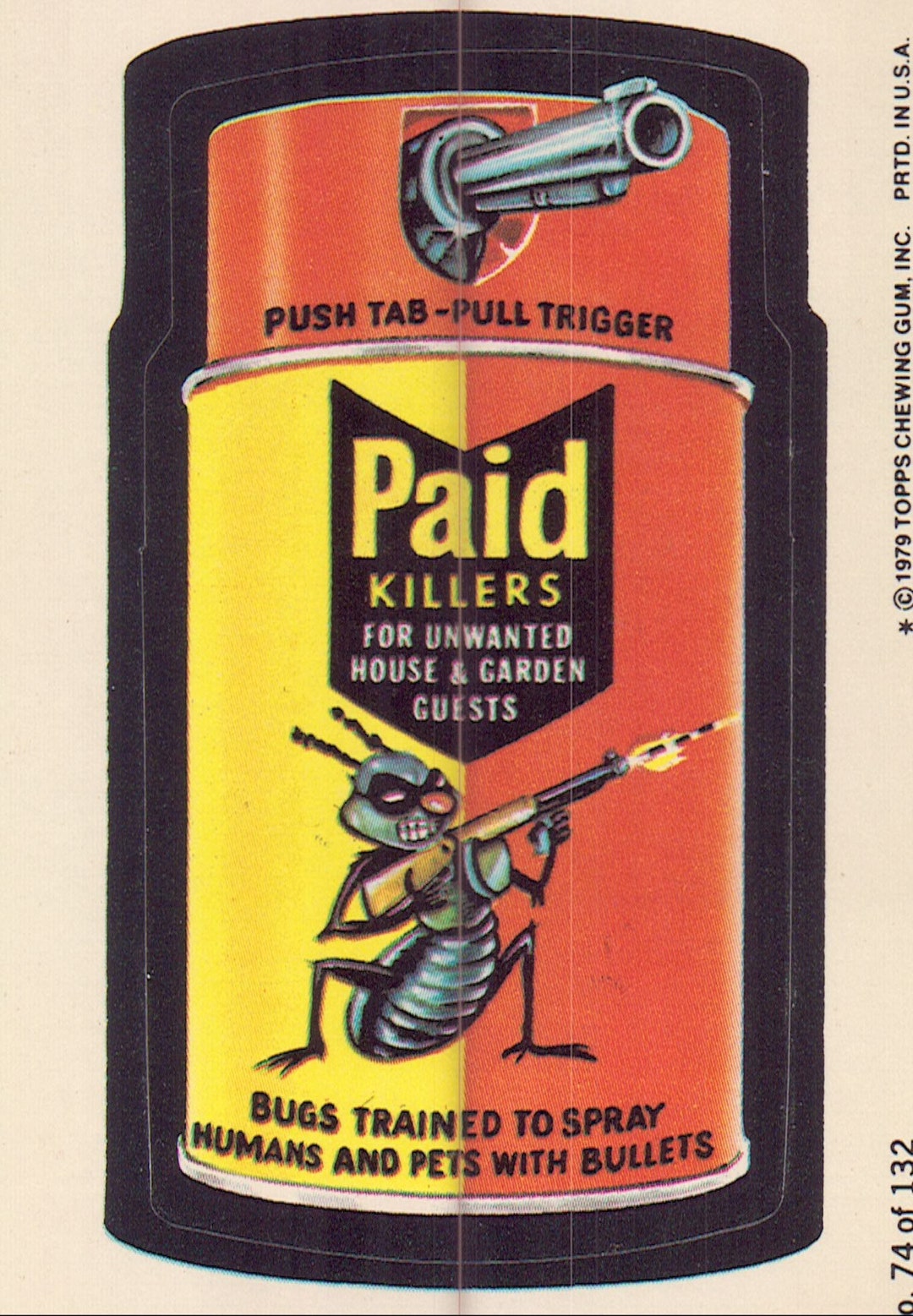 1979 Topps Wacky Packages Trading Cards / Stickers - Paid Bug Spray - Etsy