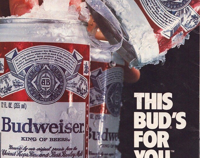 1987 Budweiser Beer Magazine Print Ad This Bud's for You - Etsy
