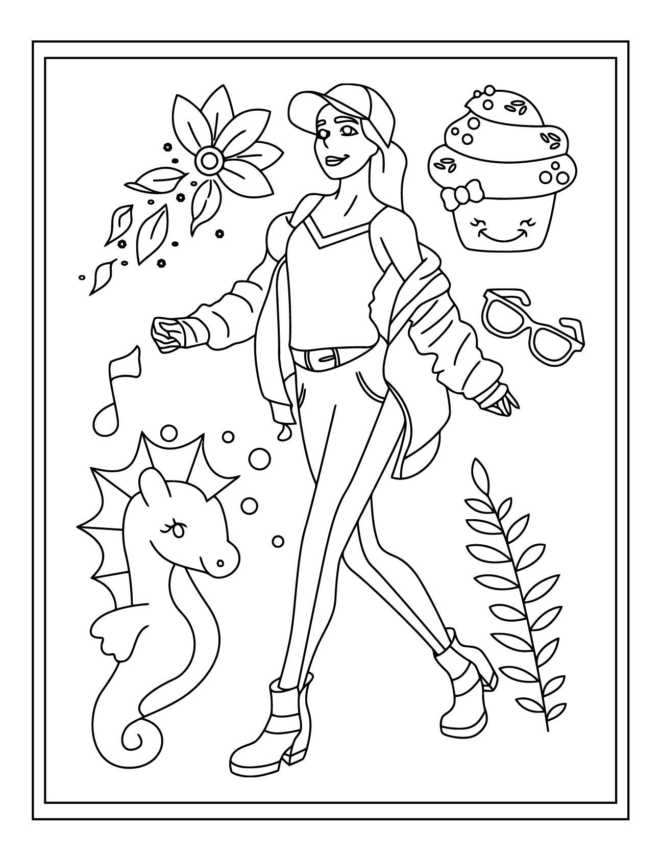 25 Printable Fashion Girl Pages for Children | Etsy