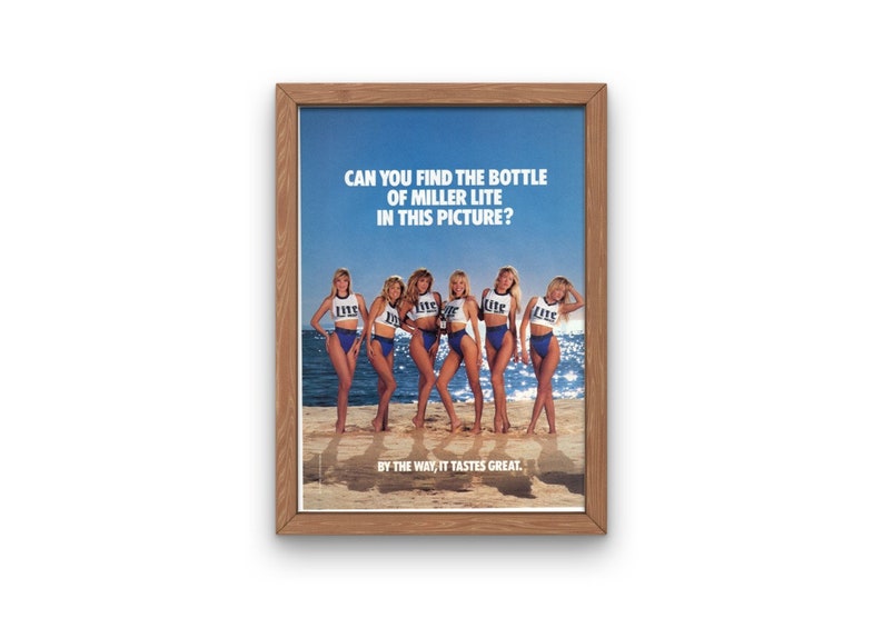 1980's Miller Lite Print Ad With Bikini Girls| Digital Download ...