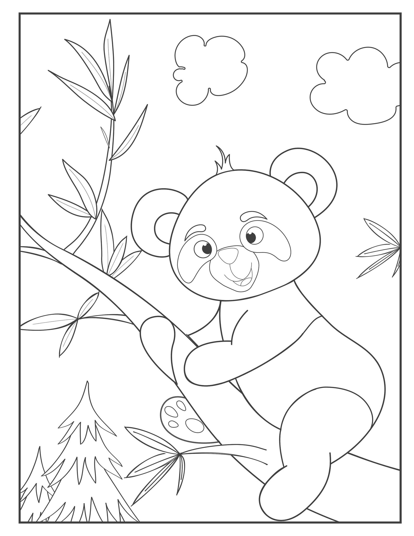 21 Printable Panda Coloring Pages for Children - Etsy