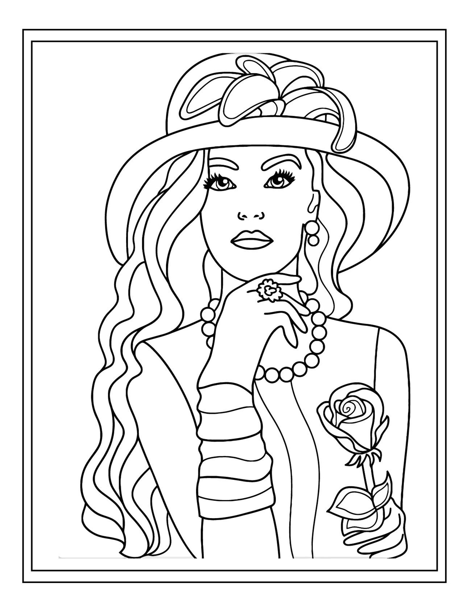 25 Printable Fashion Girl Pages for Children | Etsy