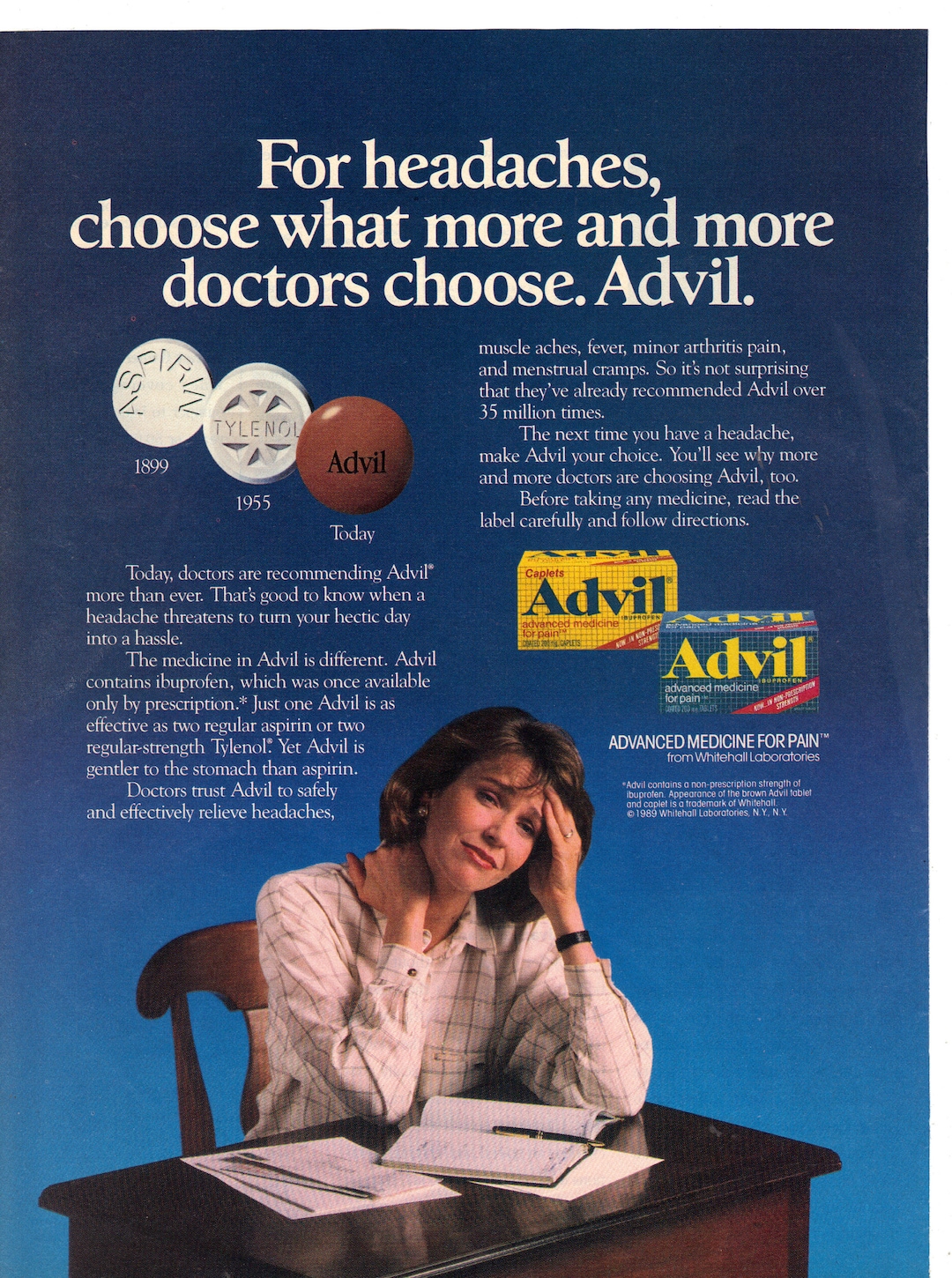 1990 Advil Print Ad - Etsy