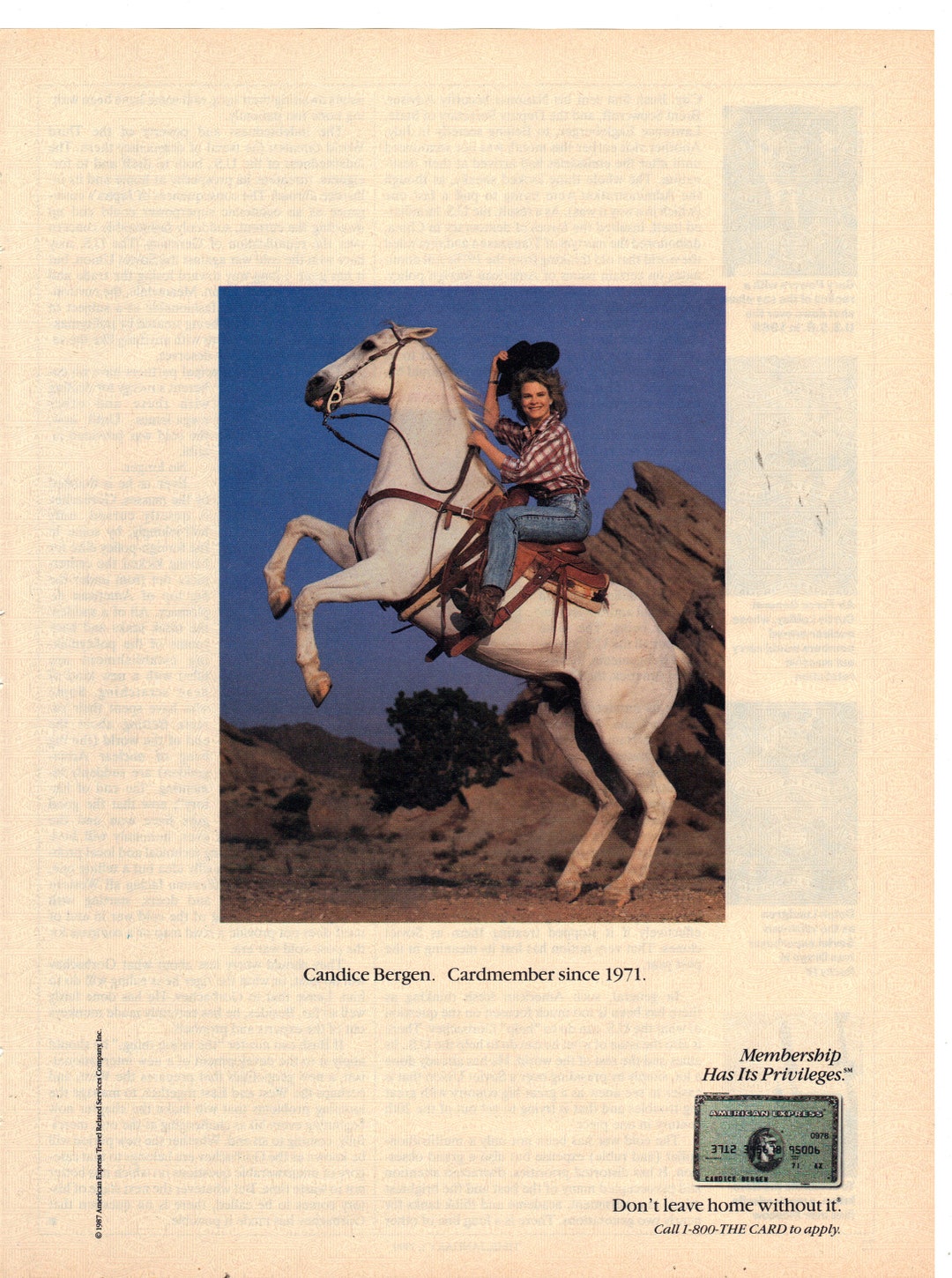 1990 American Express Print Ad With Candice Bergen - Etsy