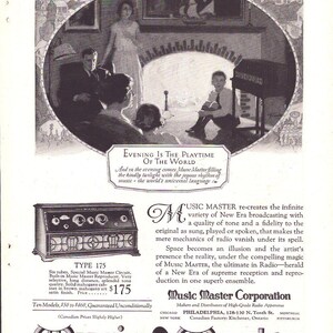 1925 Music Master Radio Products Print Ad - Etsy
