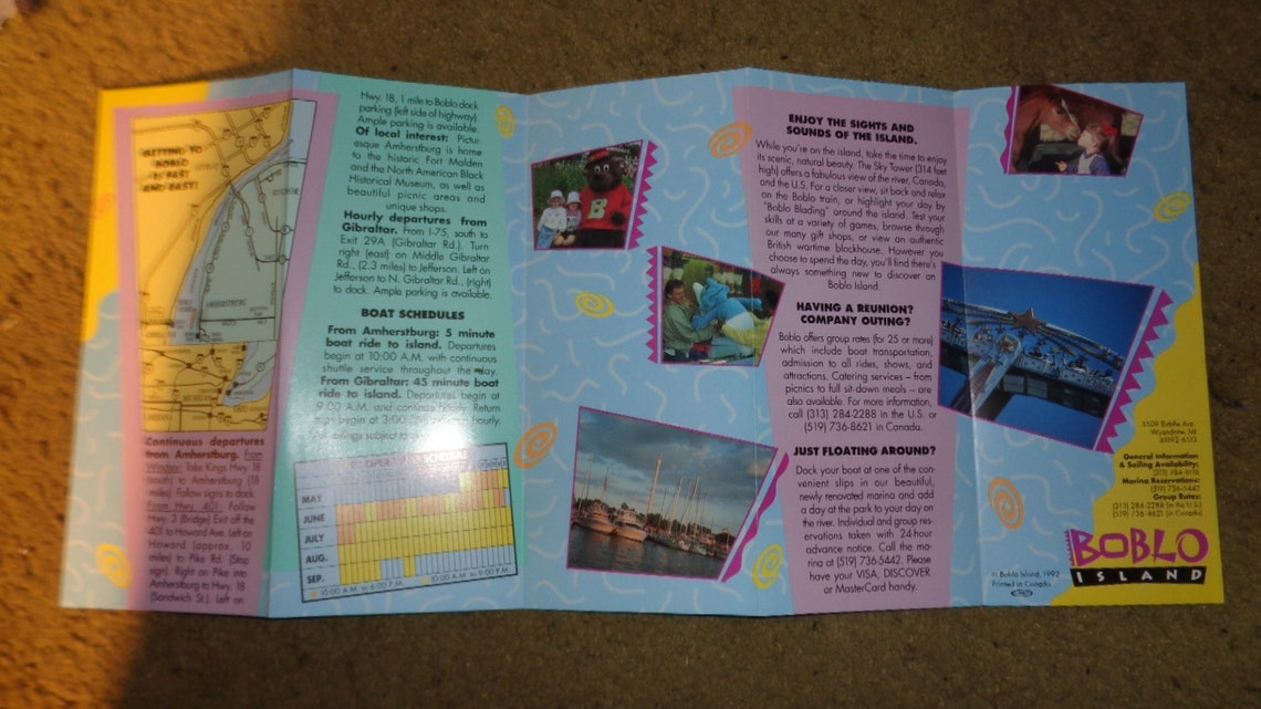 Vintage Detroit Michigan Bob-lo Island Souvenir Brochure 1992 | Etsy