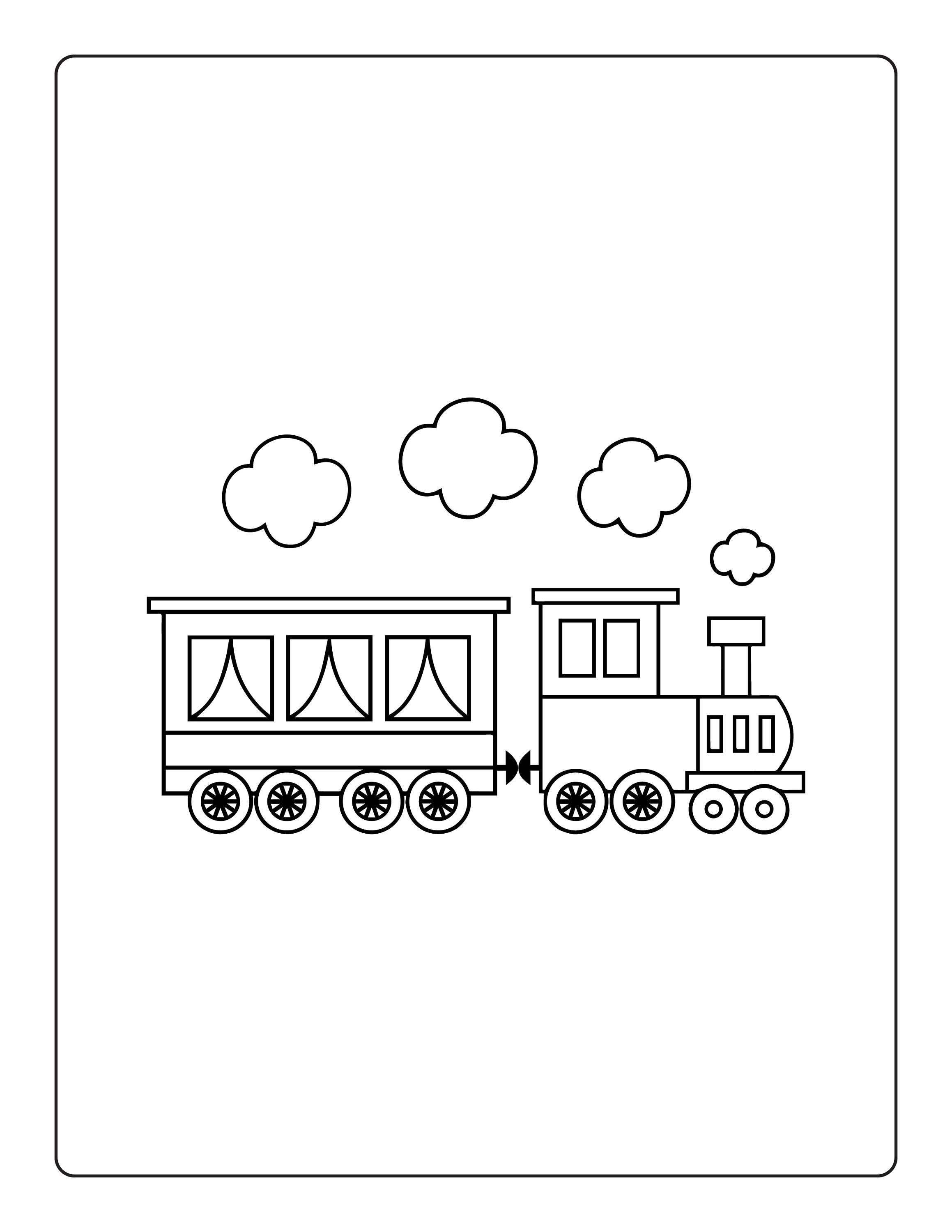 12 Printable Train Coloring Pages for Children - Etsy