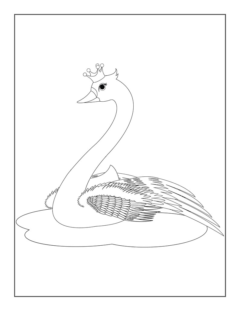 20 Printable Swan Coloring Pages for Children and Adults - Etsy