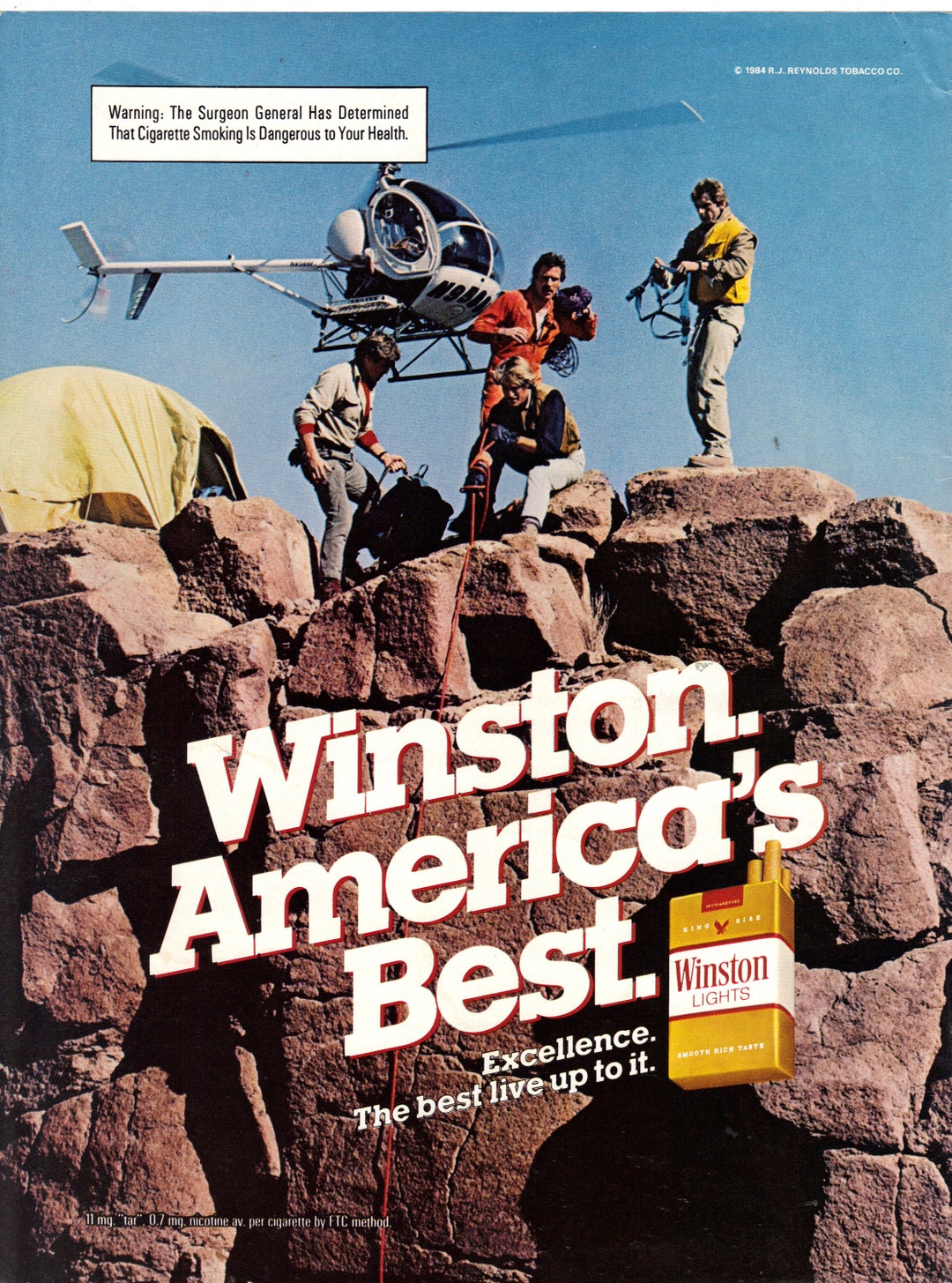 Vintage 1984 Print Ad for Winston Cigarettes - Etsy