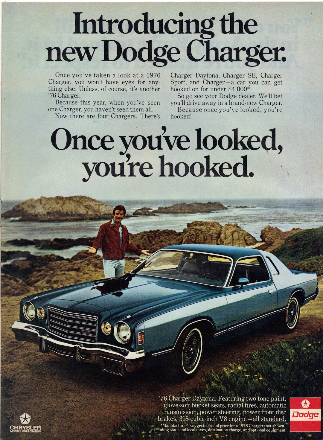 Vintage 1975 Print Ad for the 1976 Dodge Charger and Army Recruitment ...