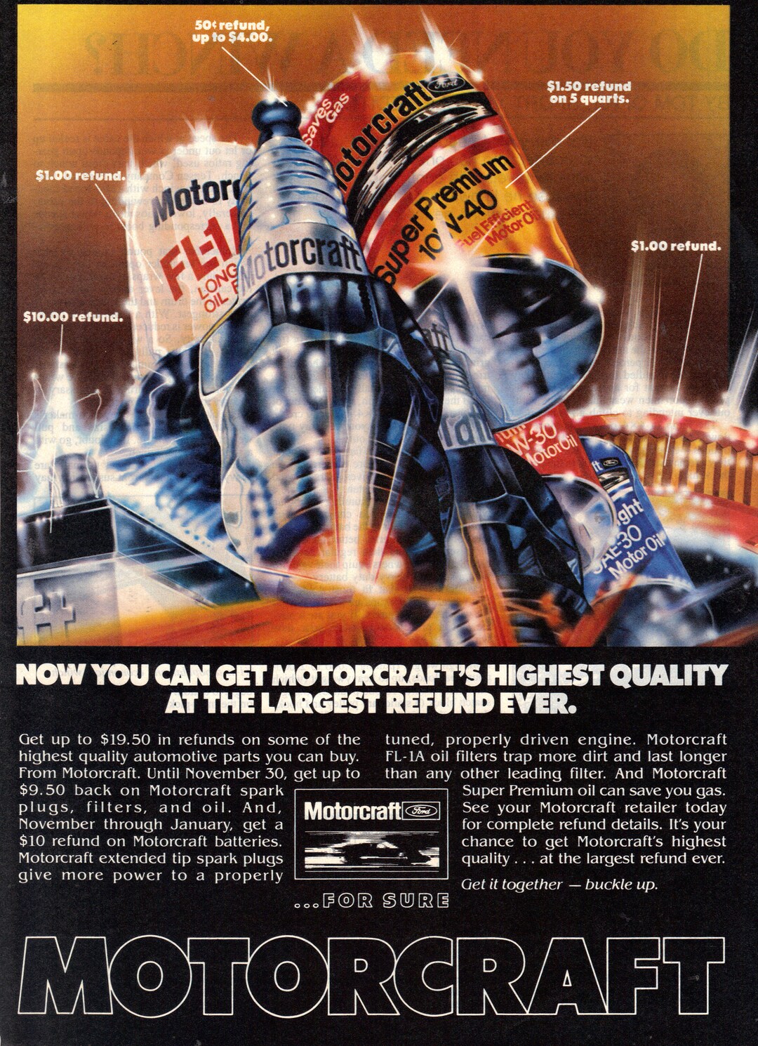 Vintage 1982 Print Ad for Motorcraft Auto Parts - Etsy