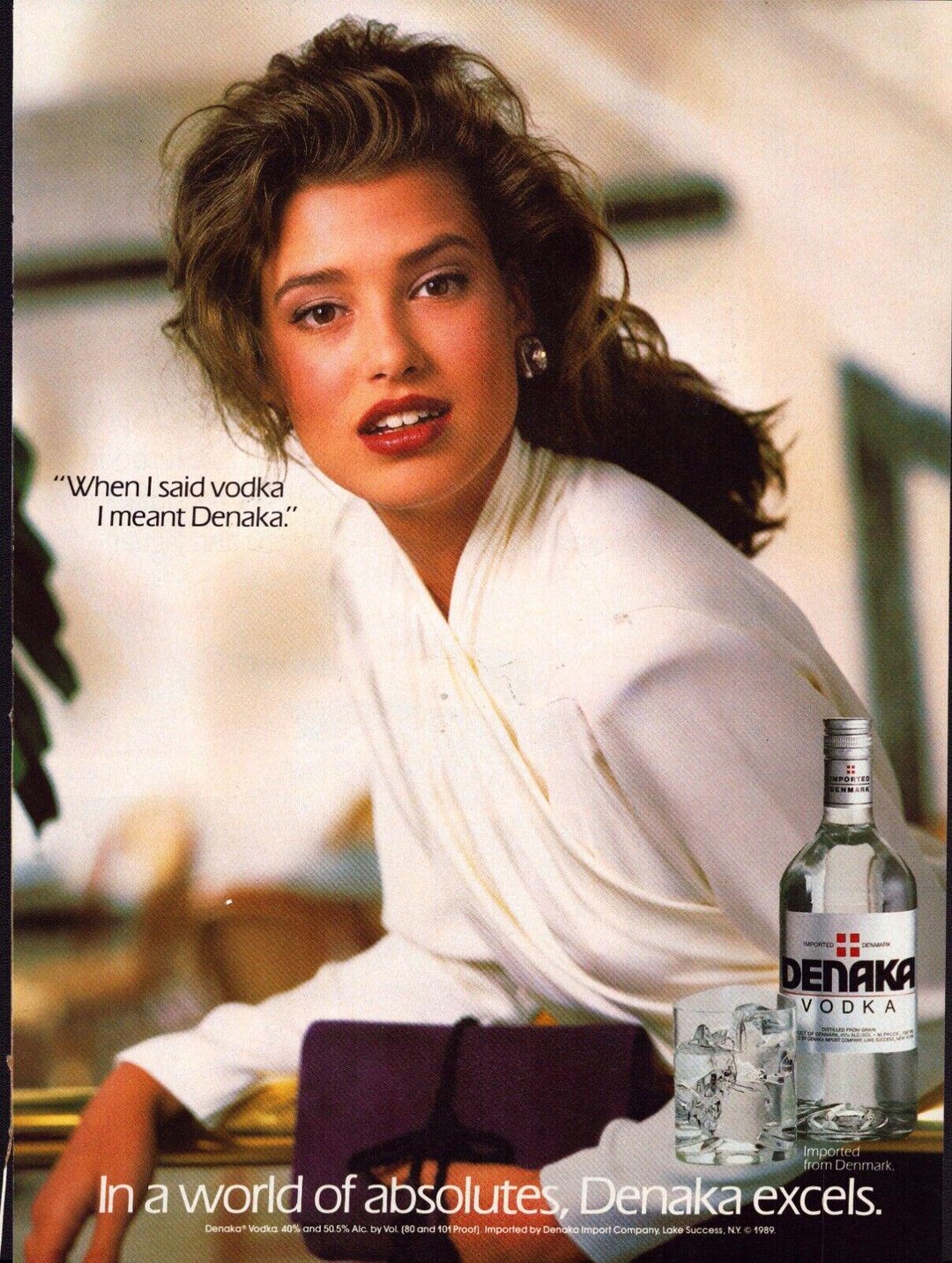 Vintage 1989 Print Ad - Denaka Vodka - Denaka Excels - Etsy