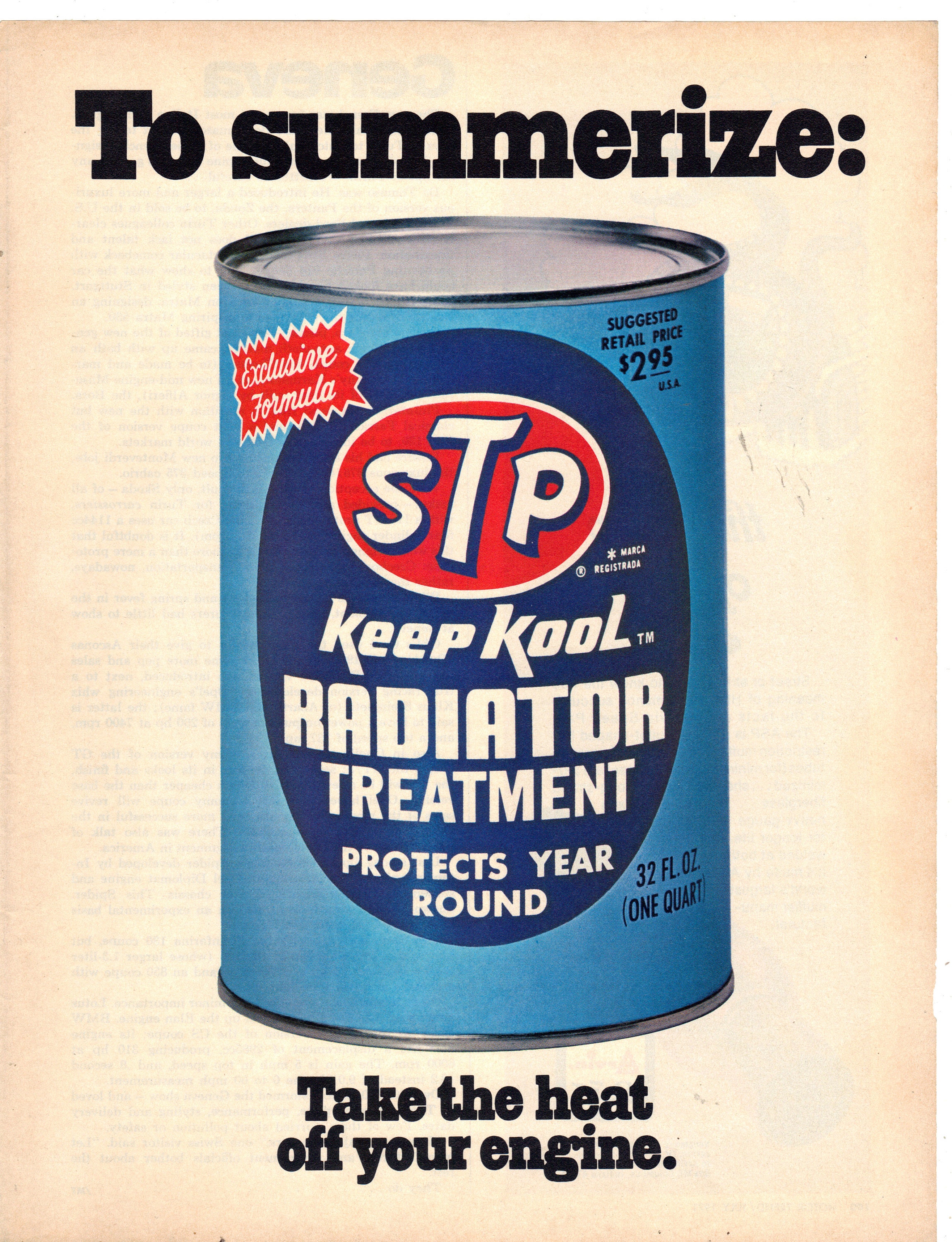 Vintage 1971 Print Ad for STP Keep Kool Radiator Treatment - Etsy Australia