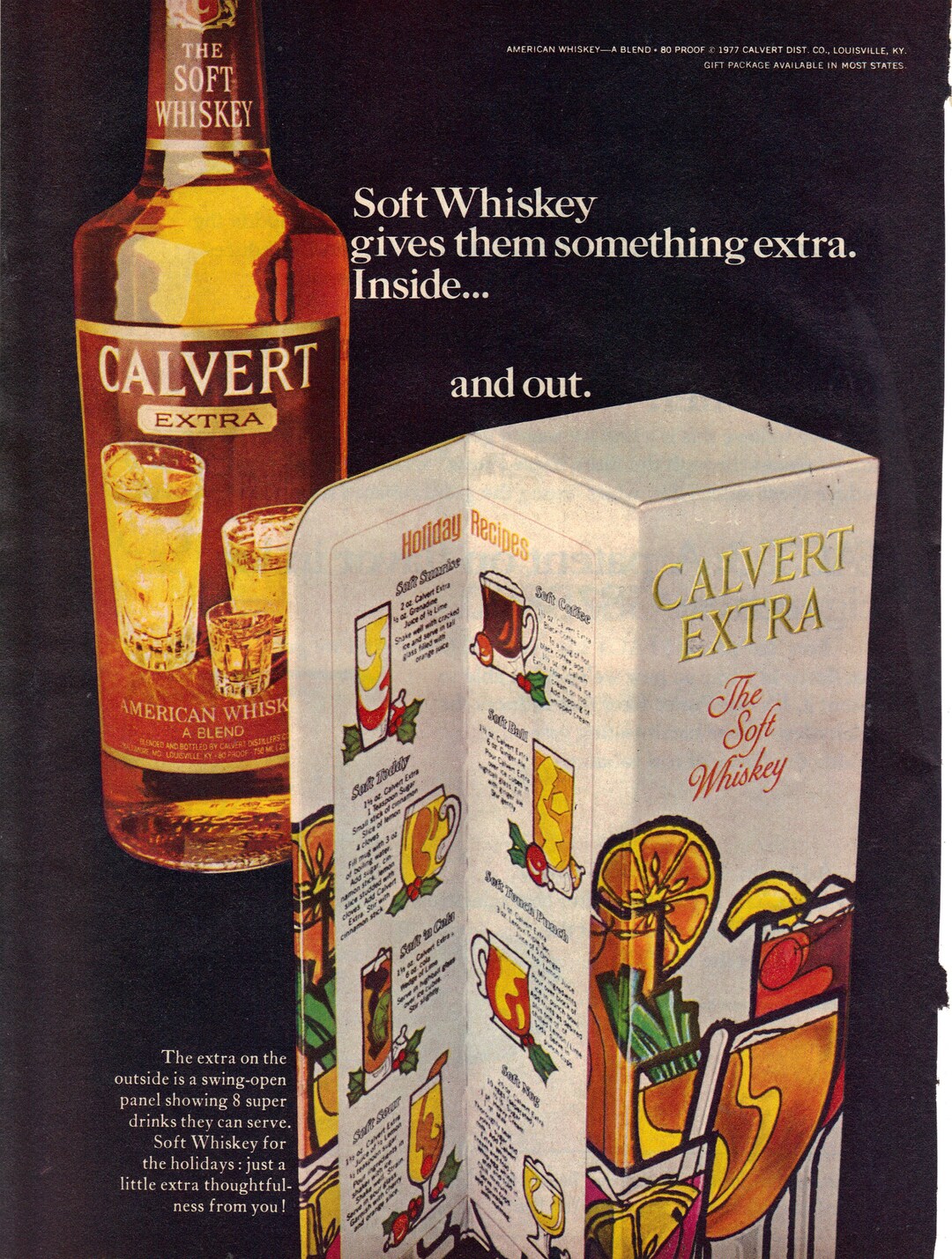 Vintage 1977 Print Ad for Calvert Extra Whiskey and Fact Cigarettes - Etsy