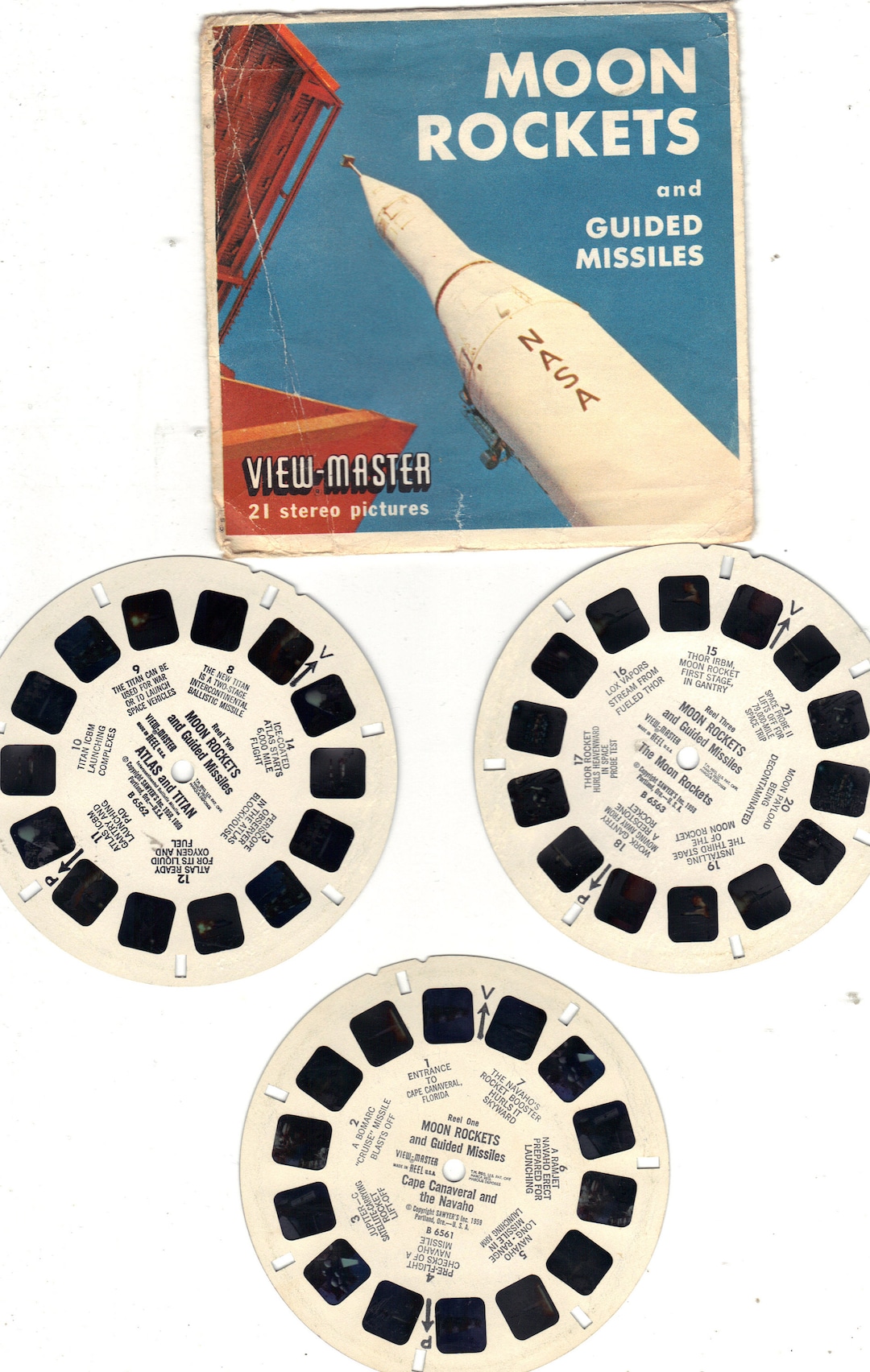 Set of 3 Vintage Viewmaster Reels Moon Rockets and Guided Missiles - Etsy