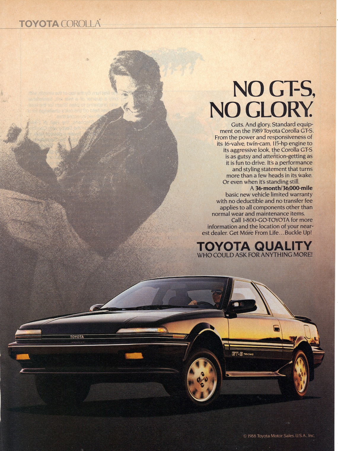 Vintage 1989 Print Ad for Toyota Corolla GT-S - Etsy