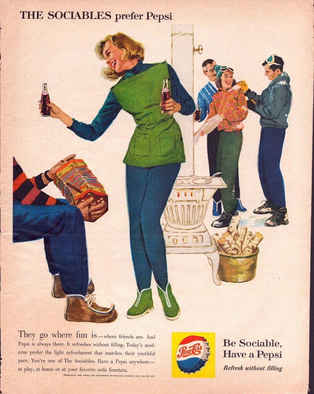 Vintage Print Ad -1960 for Pepsi and Pontiac Bonneville - Etsy