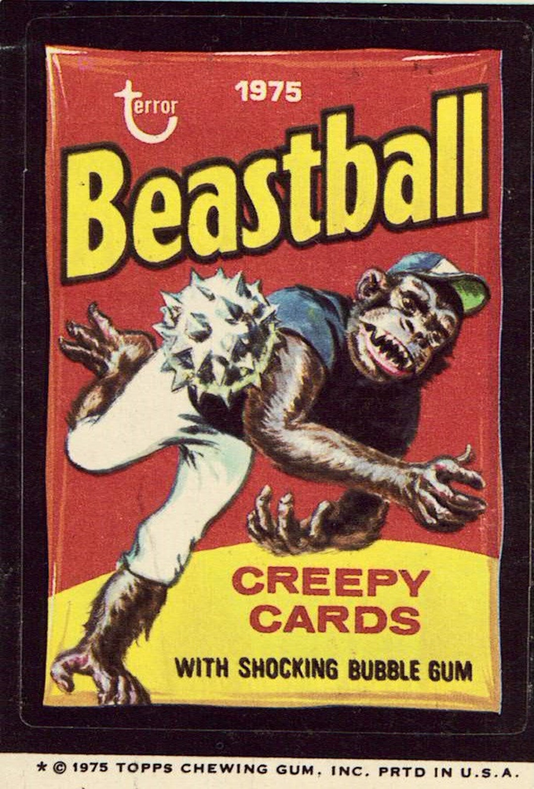 1975 Topps Wacky Packages Trading Cards / Stickers - Beastball - Creepy ...