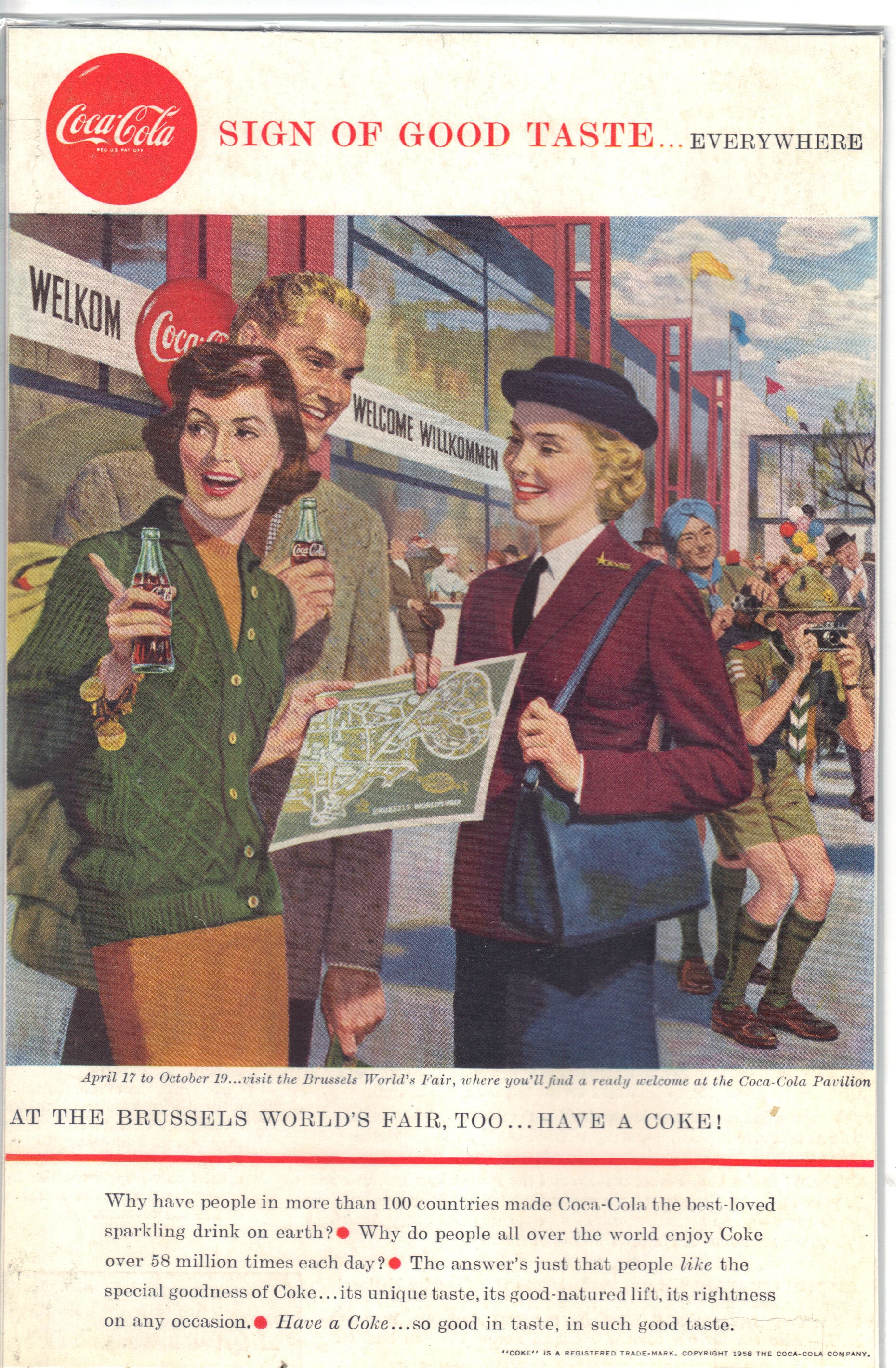 Art & Collectibles Advertisements Vintage 1958 Coca-Cola Print Ad ...