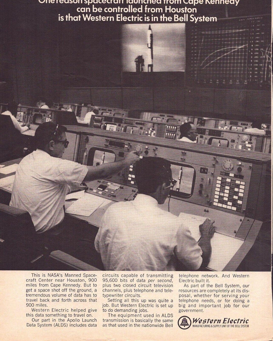 1967 Western Electric Bell System Print Ad Nasa's Manned Spacecraft ...