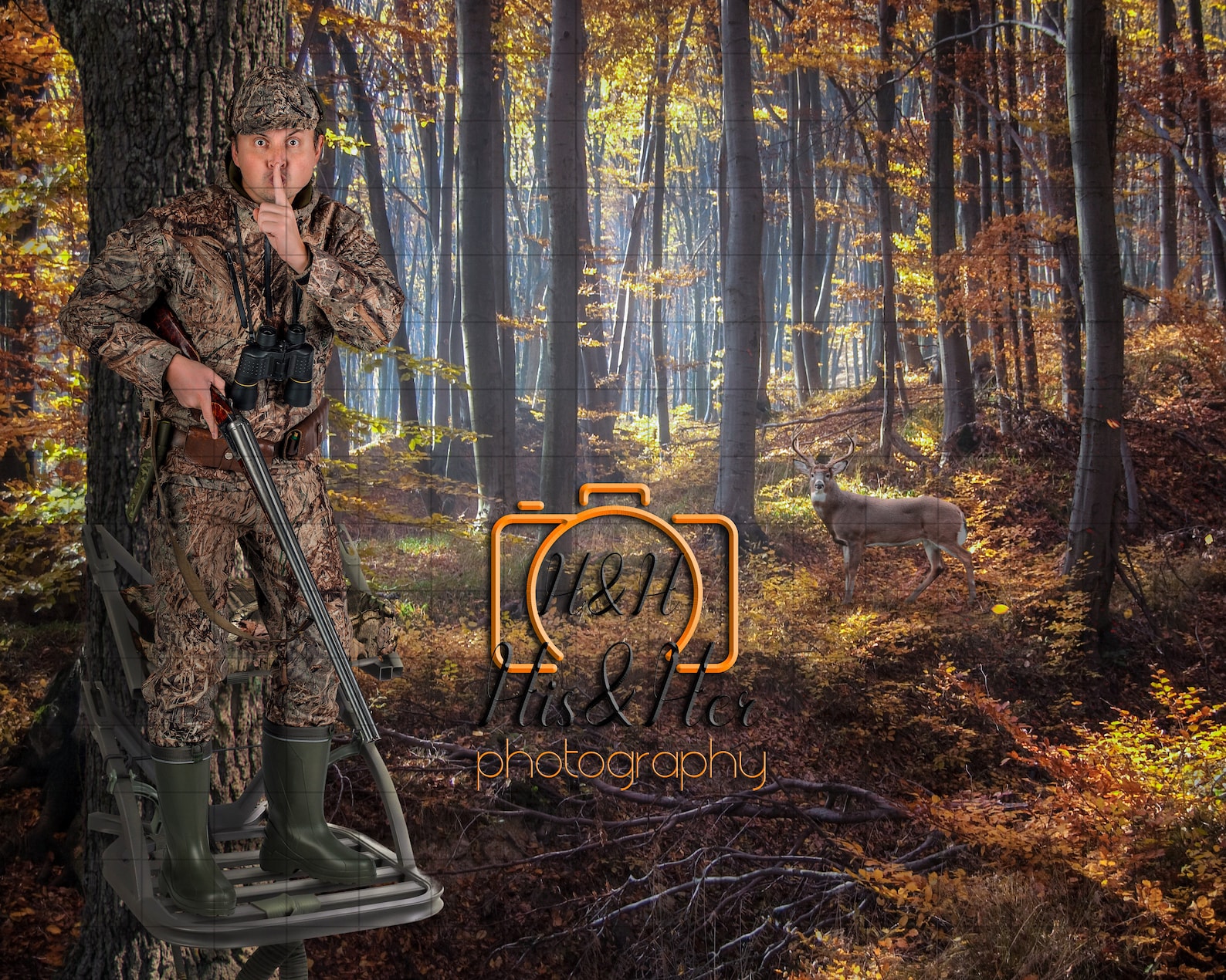 Hunting Tree Stand, Digital Background, Digital Backdrop, Digital ...