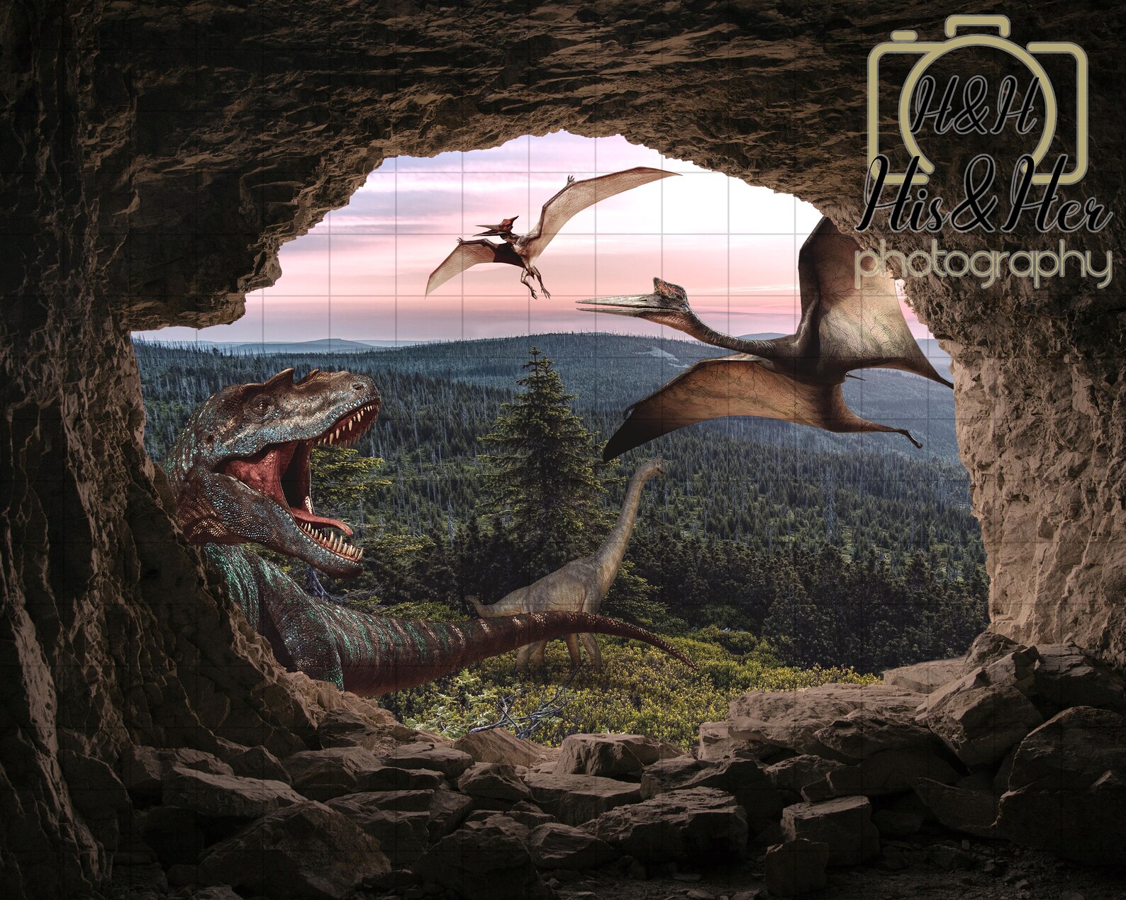 Dinosaur Lookout Cave, Digital Background, Digital Backdrop, Digital ...