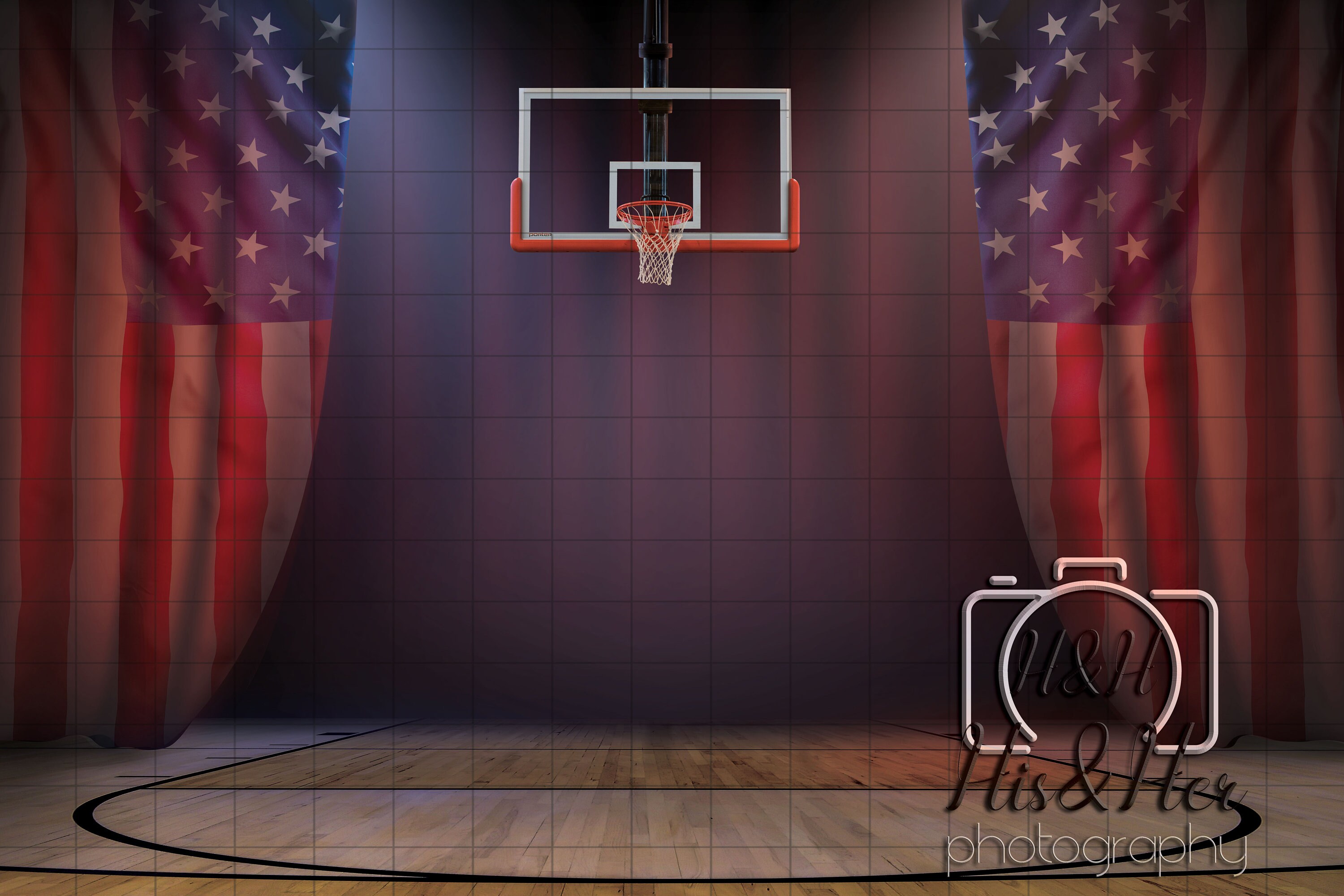 Basketball Flag Stage Digital Background Digital Backdrop | Etsy