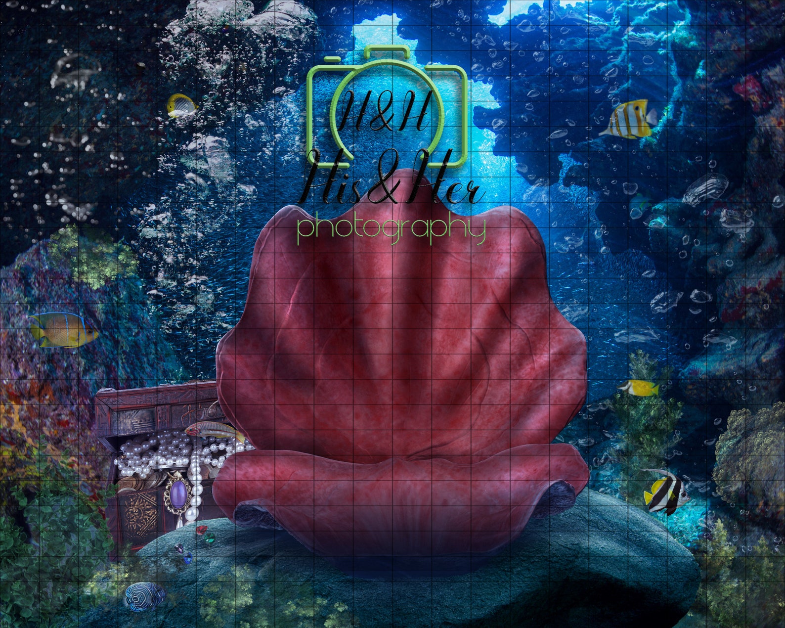 Mermaid Throne Under the Sea Digital Background Digital - Etsy