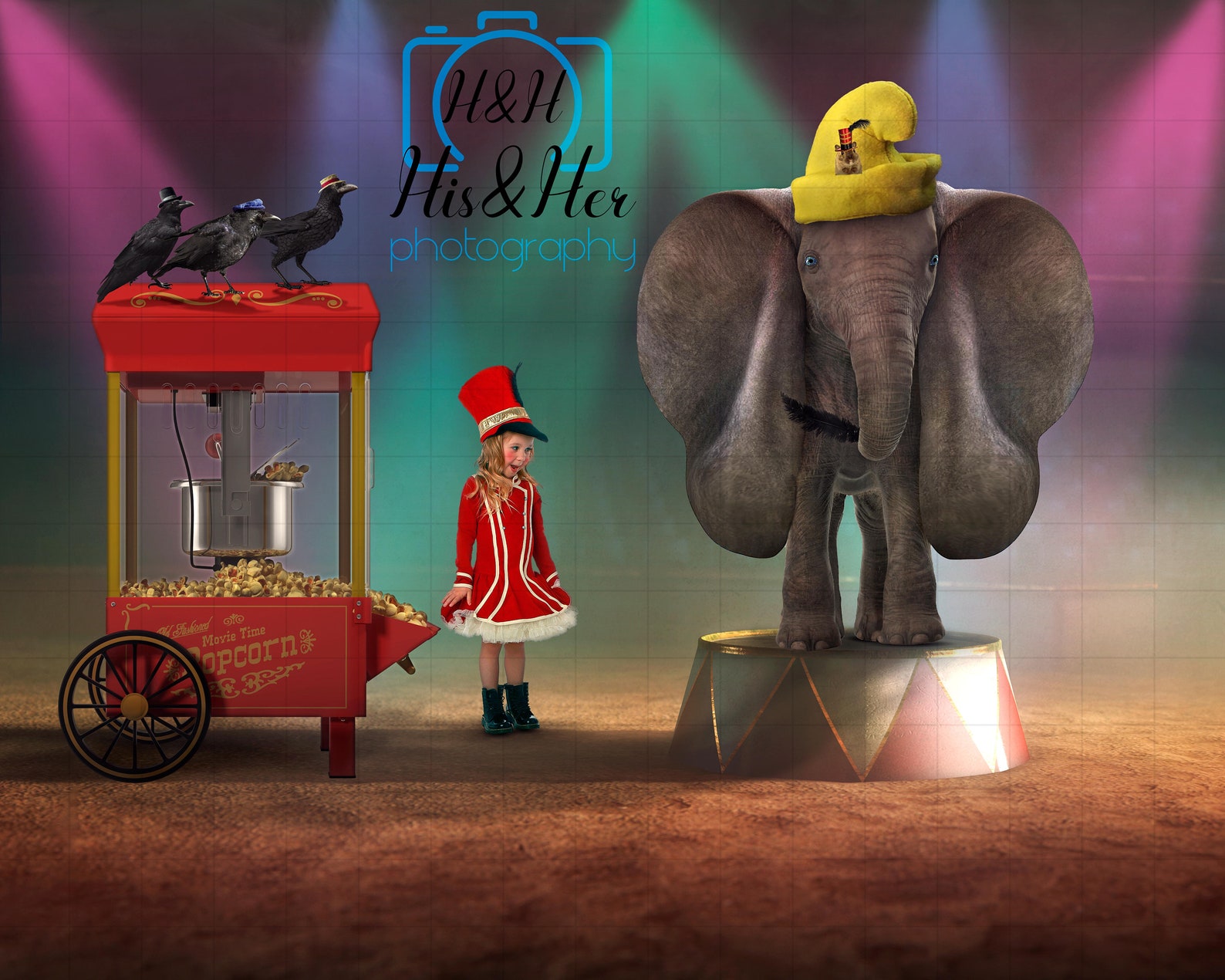 Dumbo Circus Elephant Digital Background Digital Backdrop - Etsy