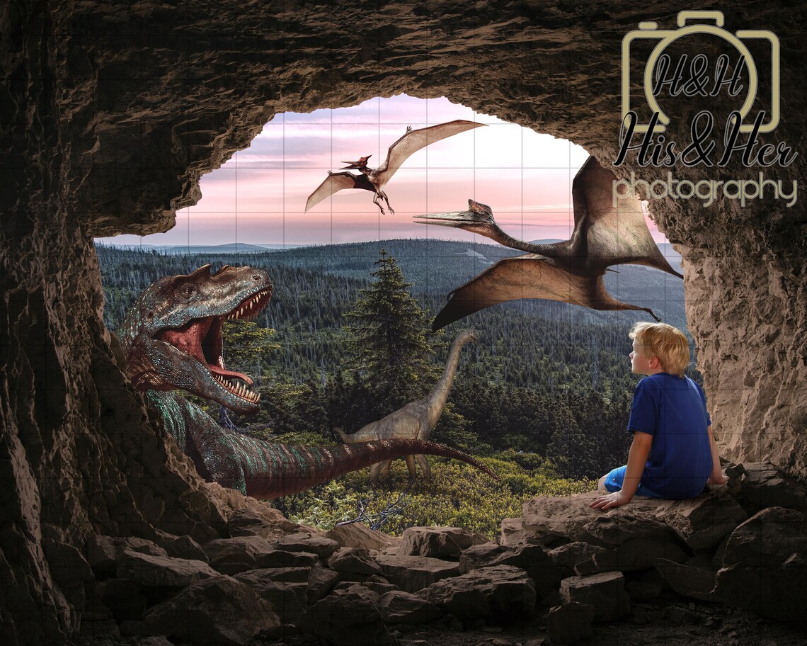 Dinosaur Lookout Cave, Digital Background, Digital Backdrop, Digital ...