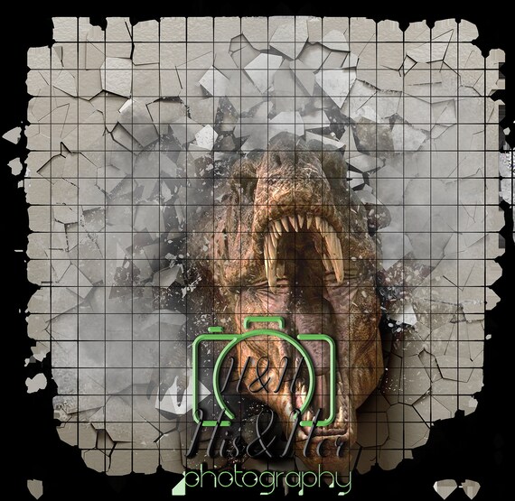 T-Rex Breaking Through Wall PNG Digital Overlay - Etsy France