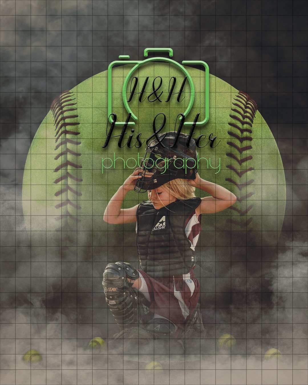 Smoky Softball Sports, Digital Background, Digital Backdrop, Digital ...