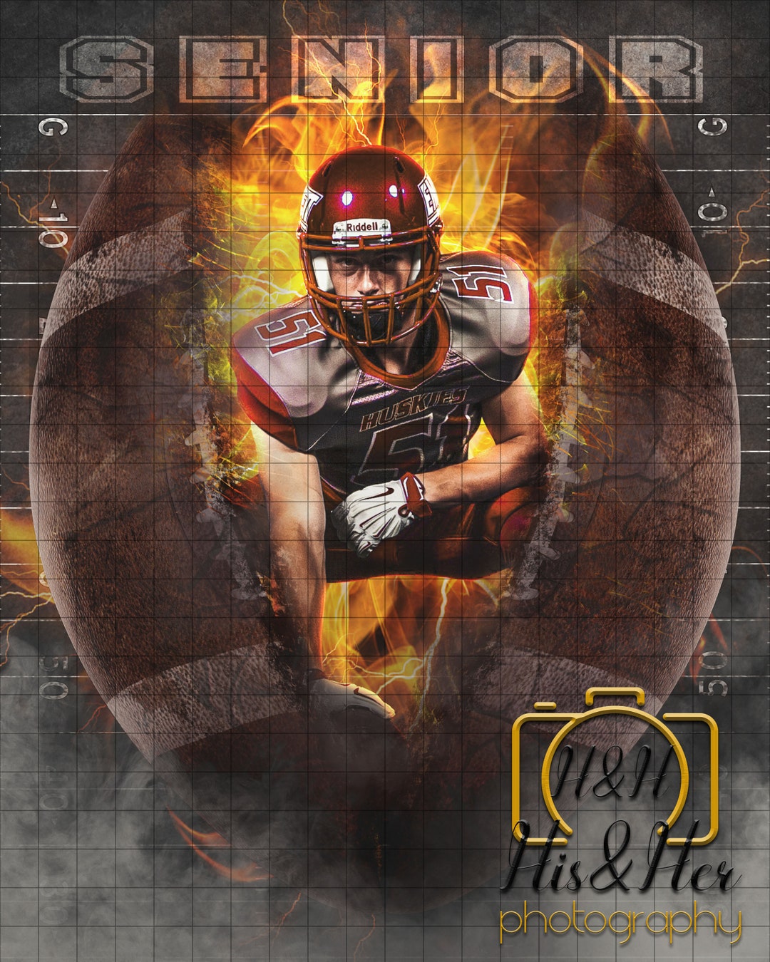 Football Senior Explosion, Digital Background, Digital Backdrop ...