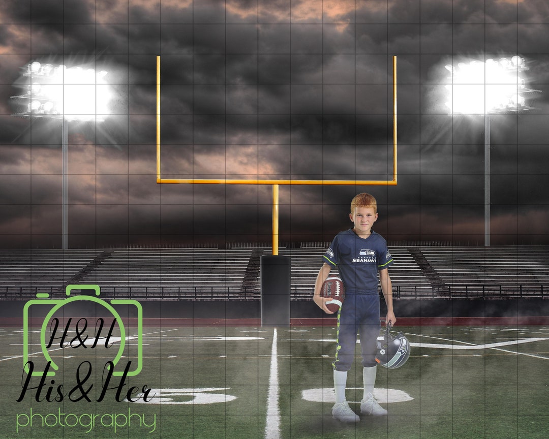 Football Field Goal, Digital Background, Digital Backdrop, Digital ...