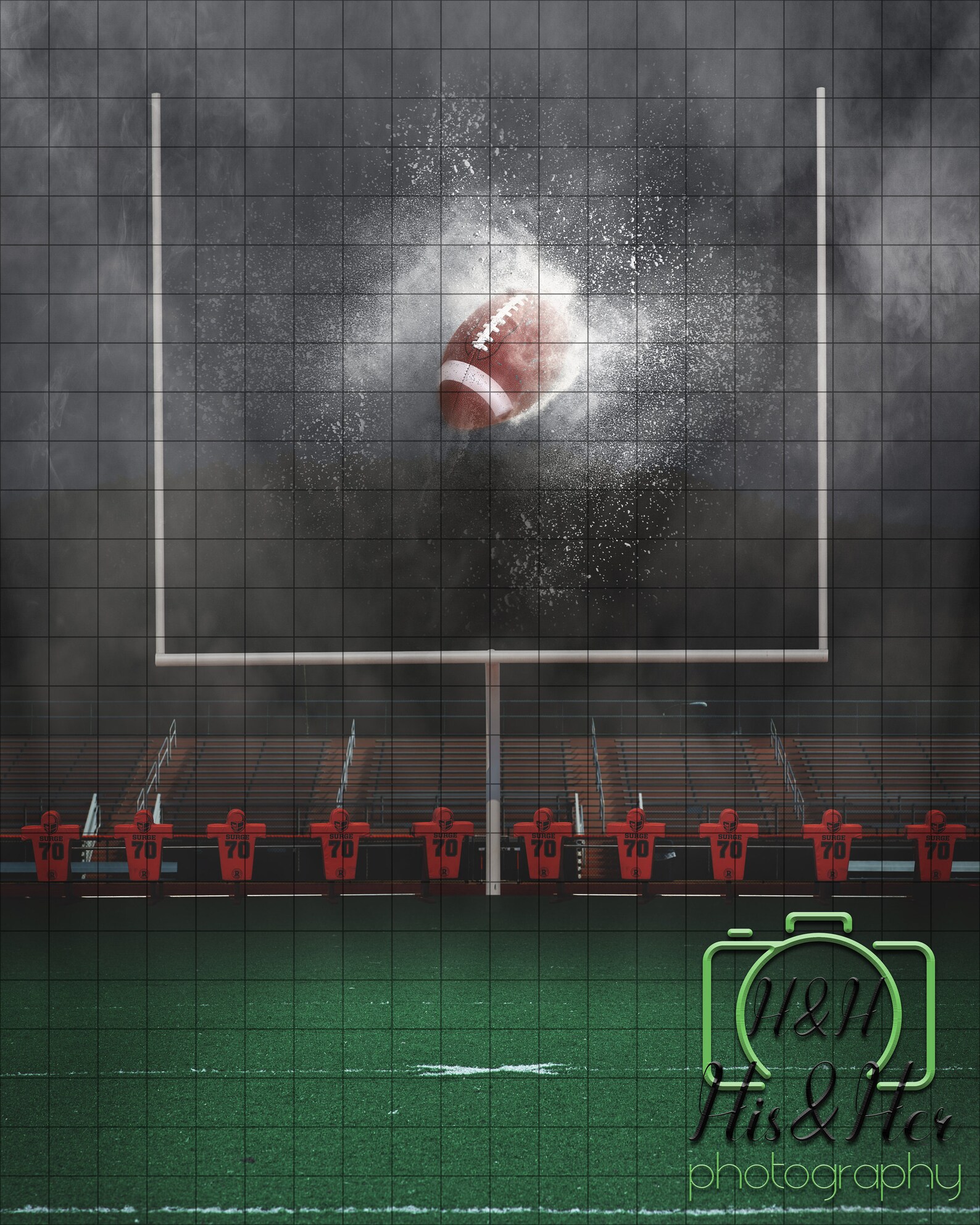 Football Explosion Digital Background Digital Backdrop | Etsy